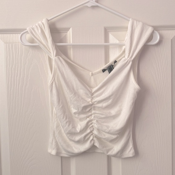 Forever 21 | Tops | Cute White Cropped Well Fitted Top | Poshmark